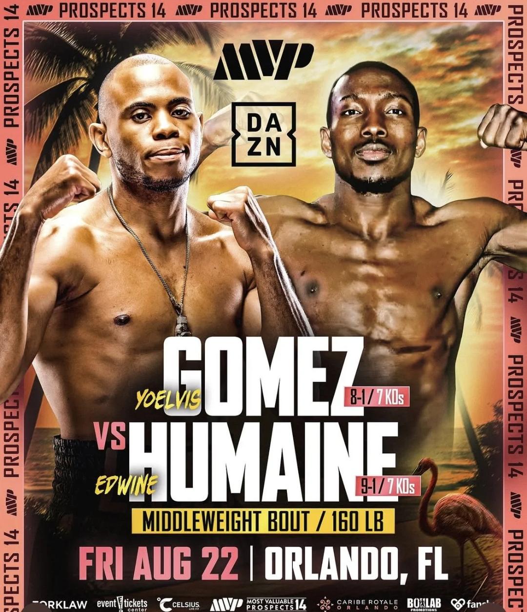 YOELVIS GOMEZ READY TO SHINE IN RETURN BOUT AGAINST EDWINE HUMAINE JUNIOR ON MVP'S MOST VALUABLE ...