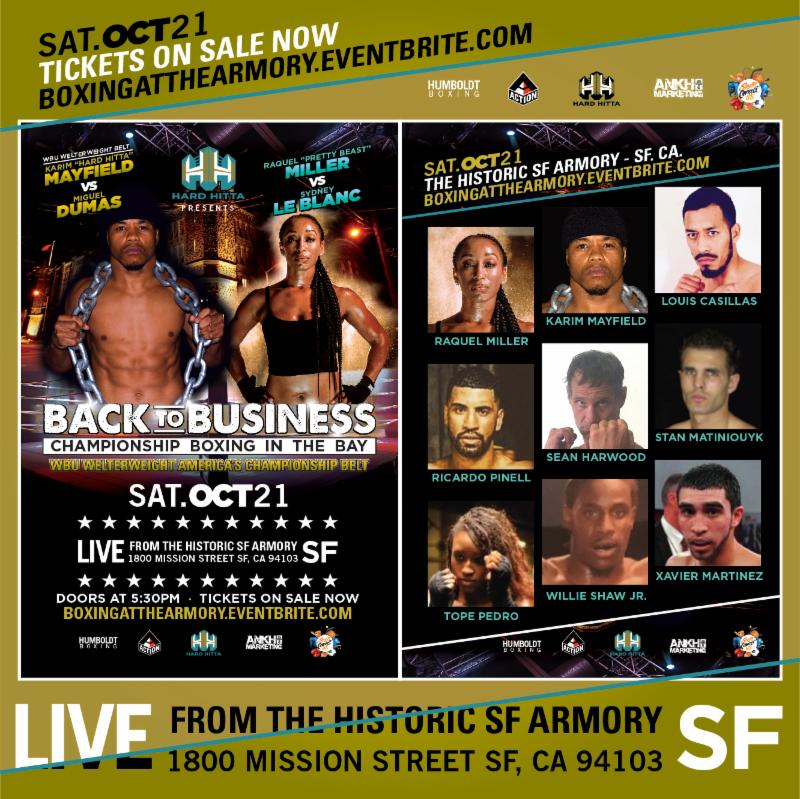 "BACK TO BUSINESS" CHAMPIONSHIP BOXING AT THE HISTORIC SAN FRANCISCO ...