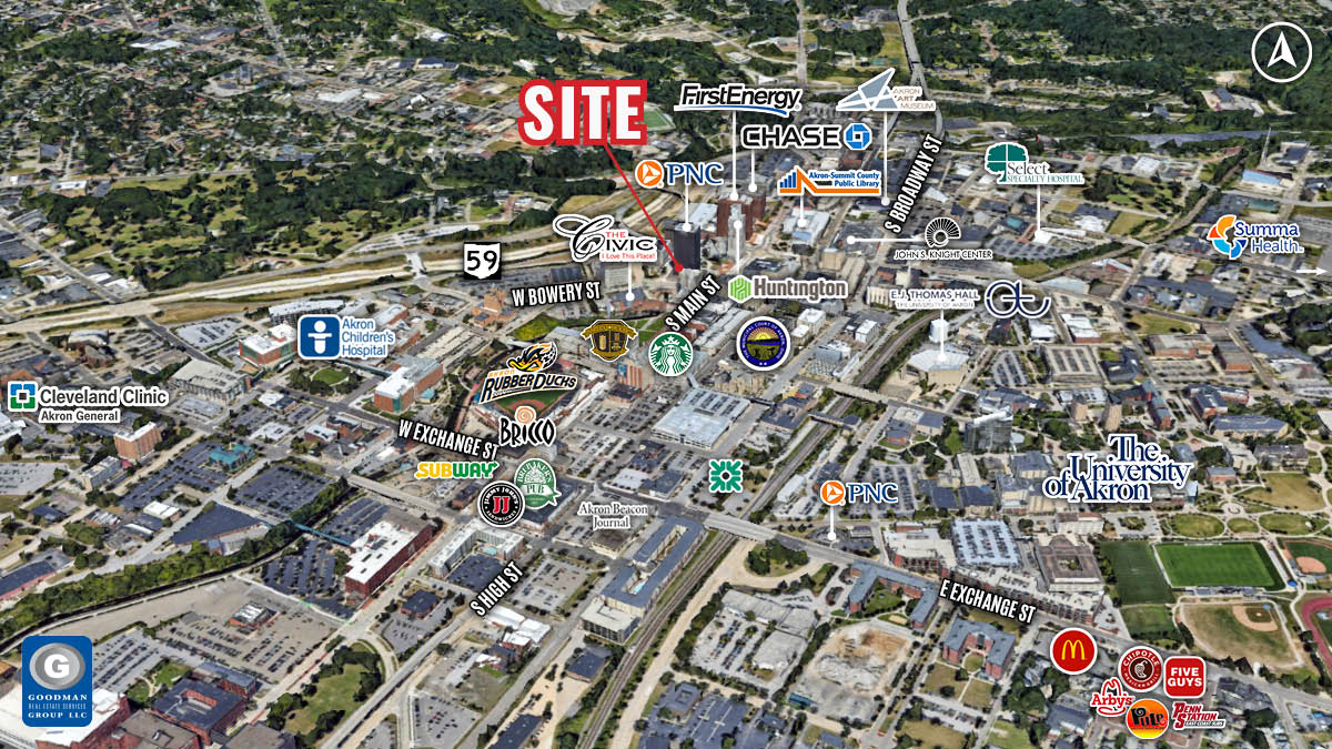 Downtown Retail Space Available | Akron, OH | 2,947 SF Former PNC Bank