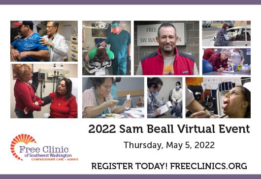 JOIN US AND REGISTER TODAY! 2022 Sam Beall Virtual Fundraiser, May 5