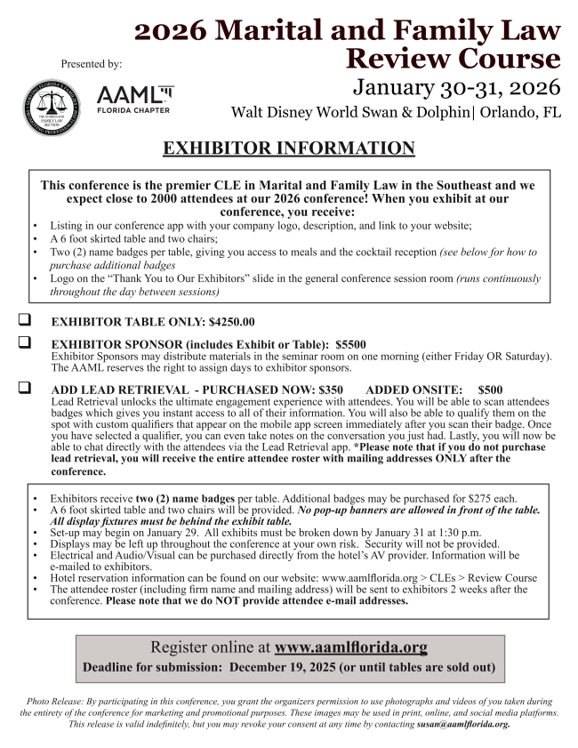 REGISTRATION OPENS IN ONE HOUR! 2026 Marital & Family Law Review Course
