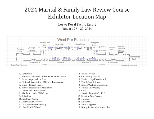 CORRECTED - Exhibitor Map and Final Details - 2024 Marital & Family Law ...