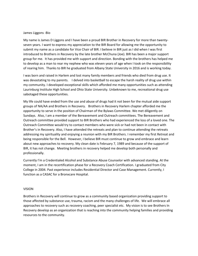 BIR 2023 ELECTIONS Bios and Vision statement