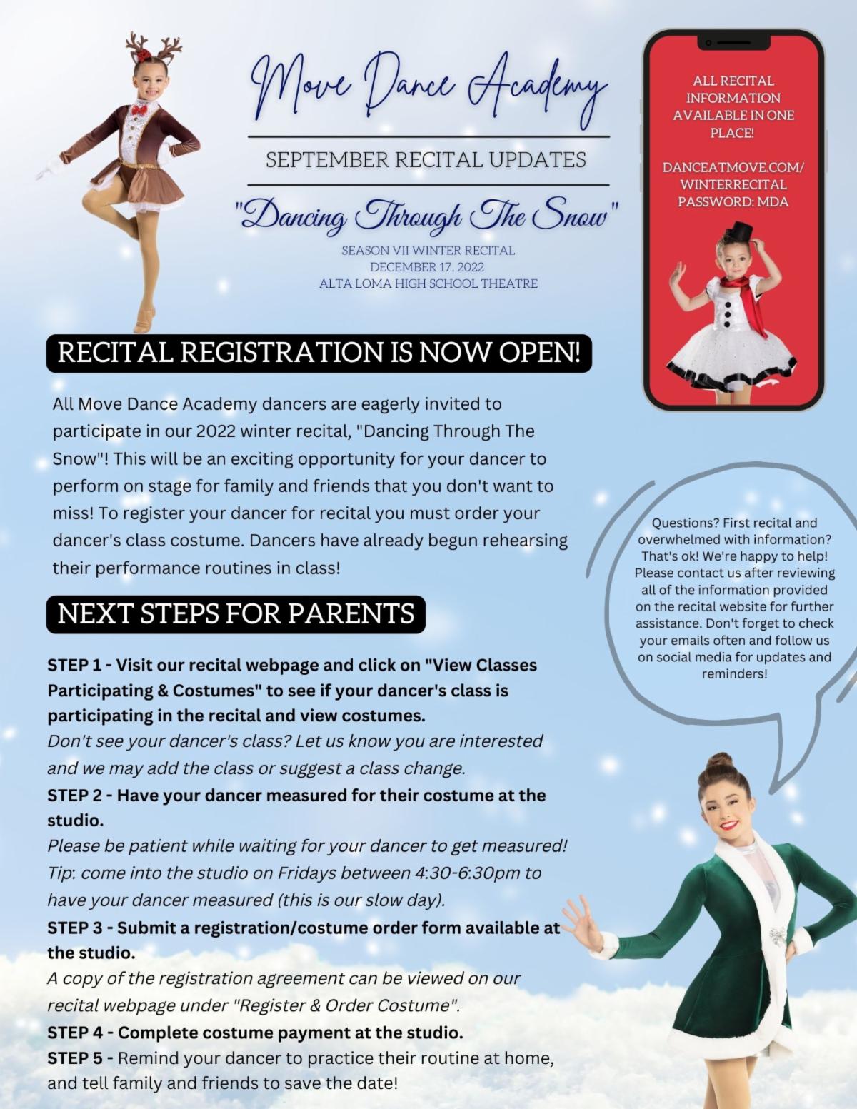 Recital Registration Now Open!