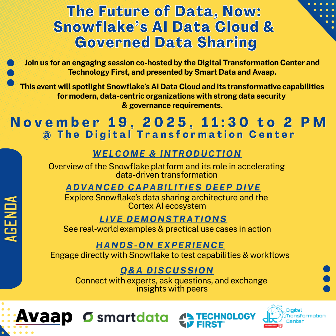 Explore the future of data innovation with Smart Data & Avaap, hosted by DTC and Technology First