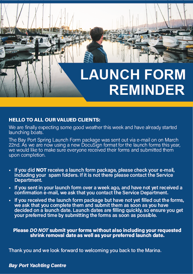 Launch Form Reminder Launch Form Reminder