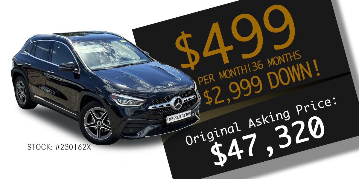 $499 per month 'Pick your Mercedes' Service Loaner Event!