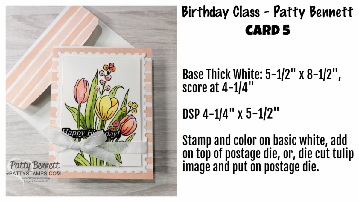 Birthday Card Class Video Tutorials & Dimensions