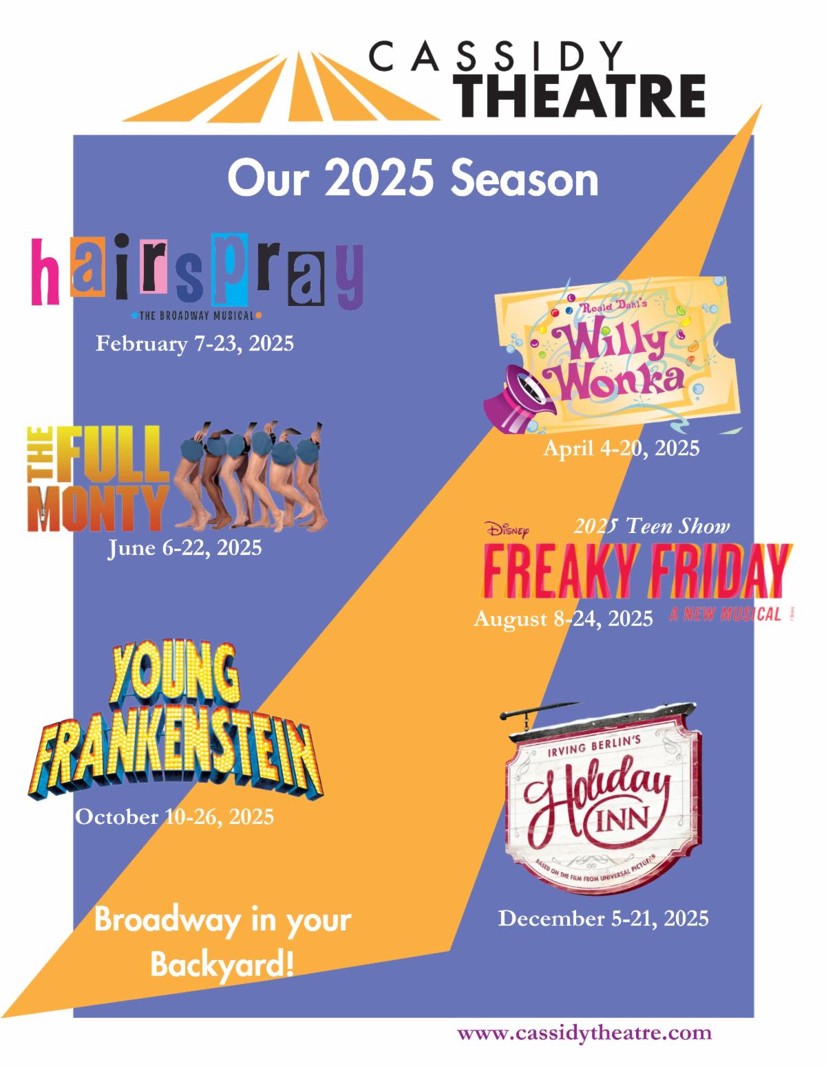 2025 Season Subscriptions Now On Sale! | Cassidy Theatre