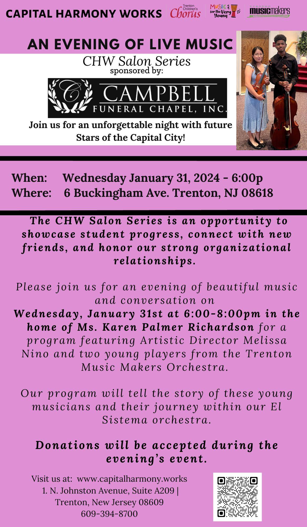 Capital Harmony Works PRESENTS the Salon Series