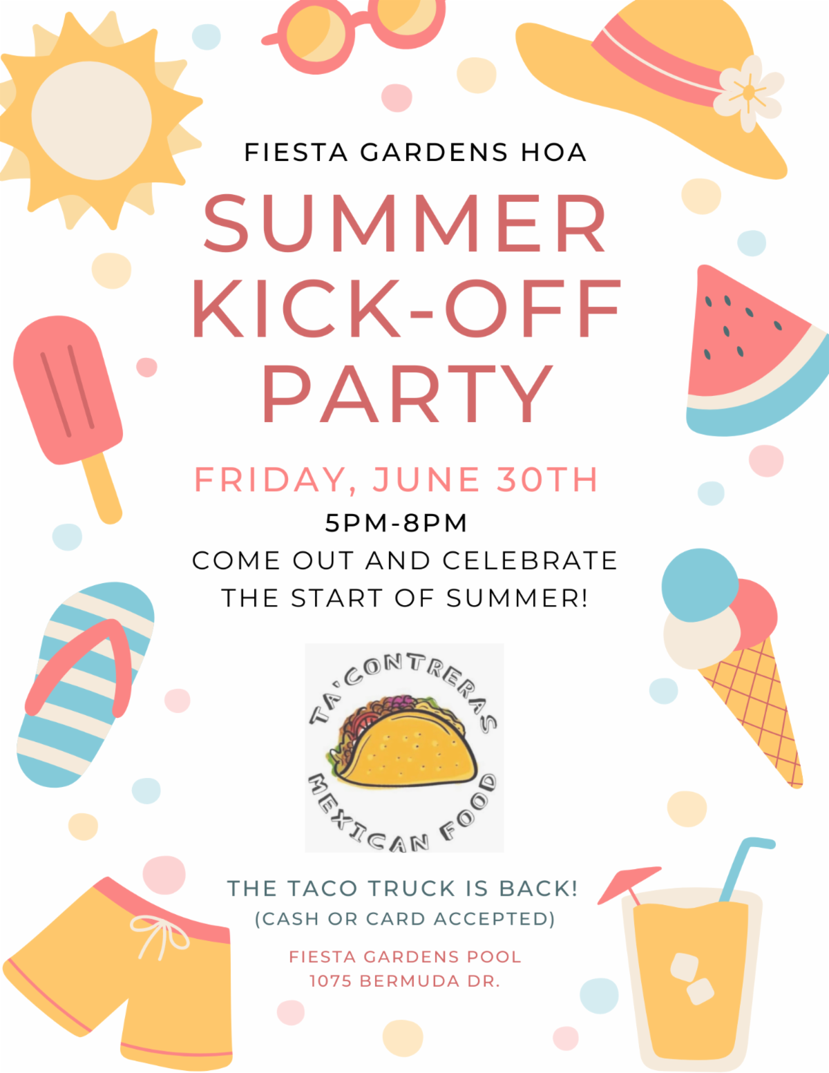 Fiesta Gardens HOA June Pool Party