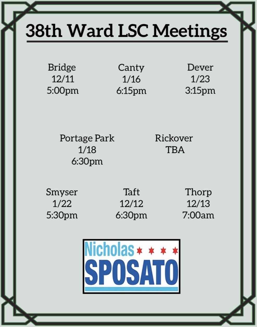 Alderman Nicholas Sposato's 38th Ward Update