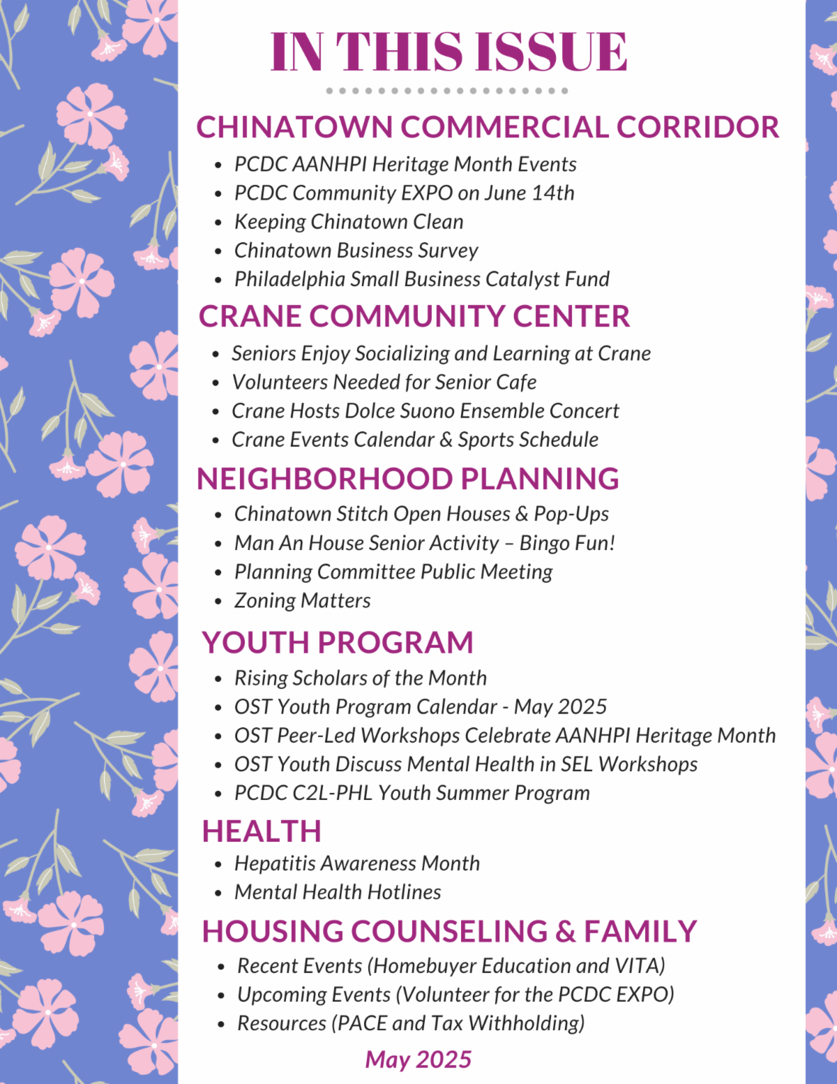 PCDC May 2025 Newsletter