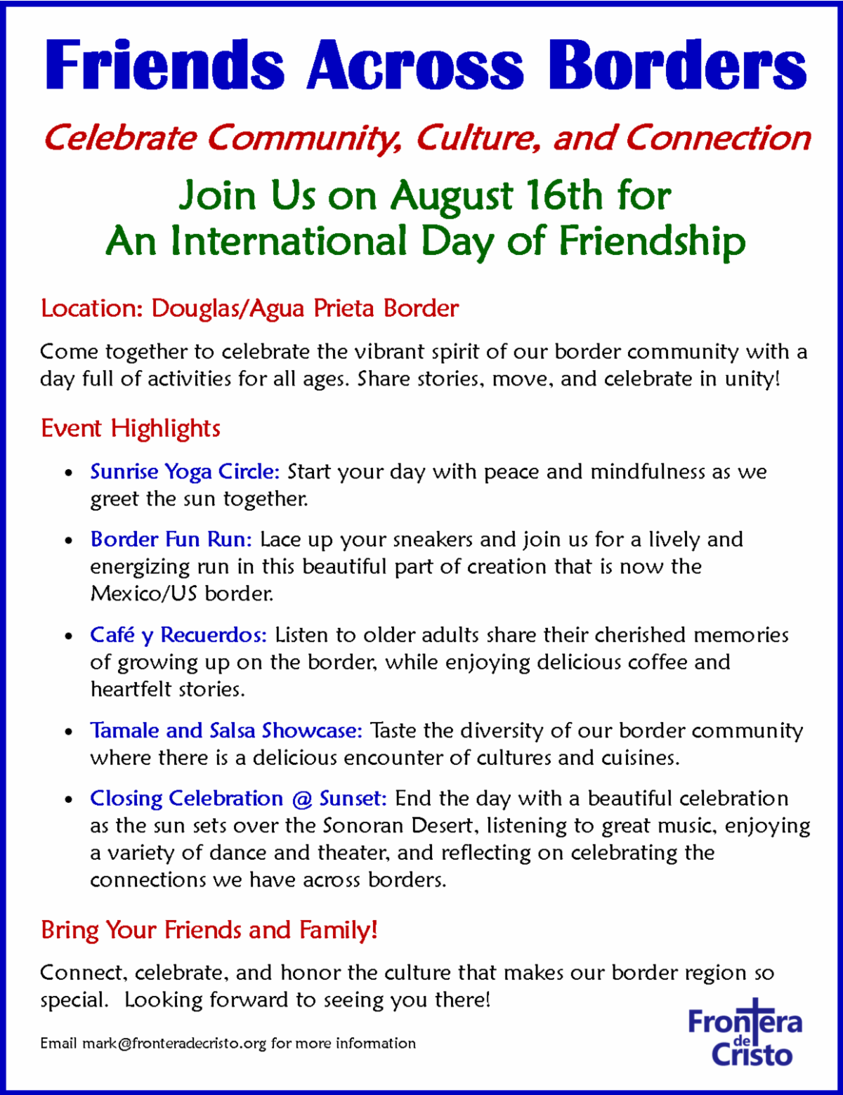 Good News From The Border: Friends Across Borders