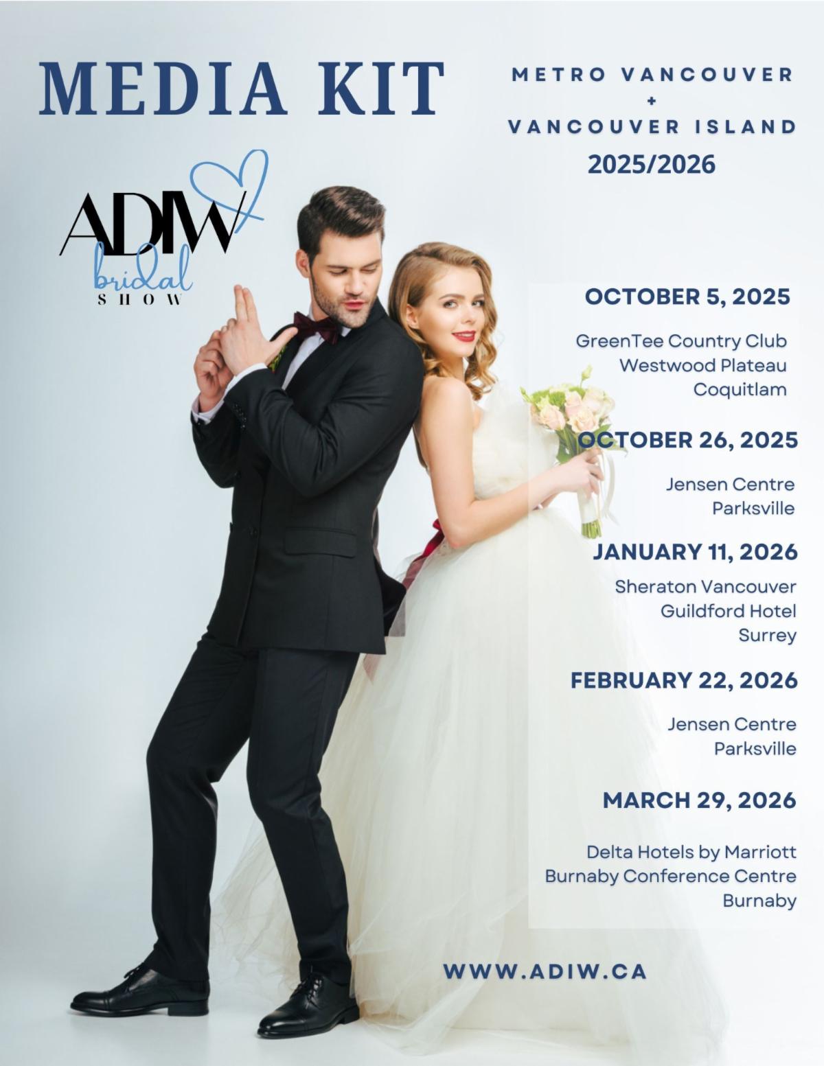 Registration is NOW OPEN. Join us for ADIW Bridal Shows along with BC ...