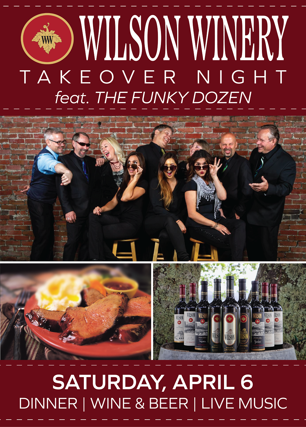 Wilson Takeover Night at Coyote Sonoma! Live Music from The Funky Dozen