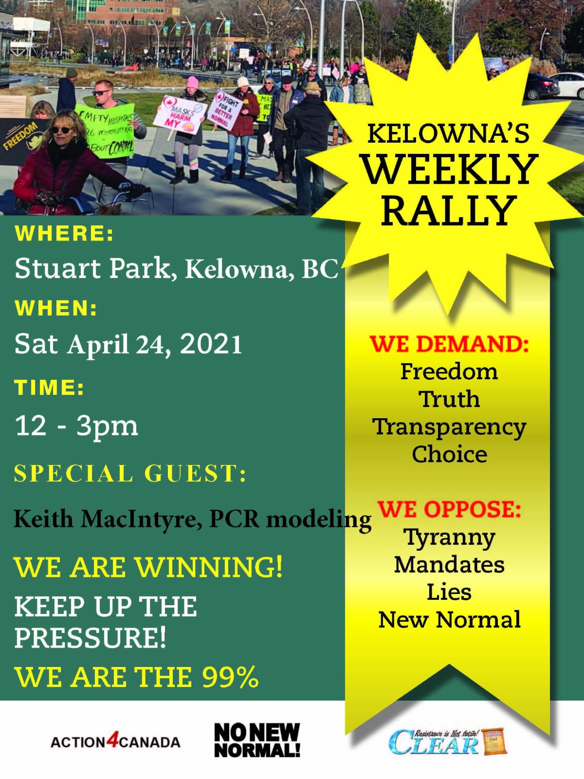 Freedom Events Across BC Begin Today