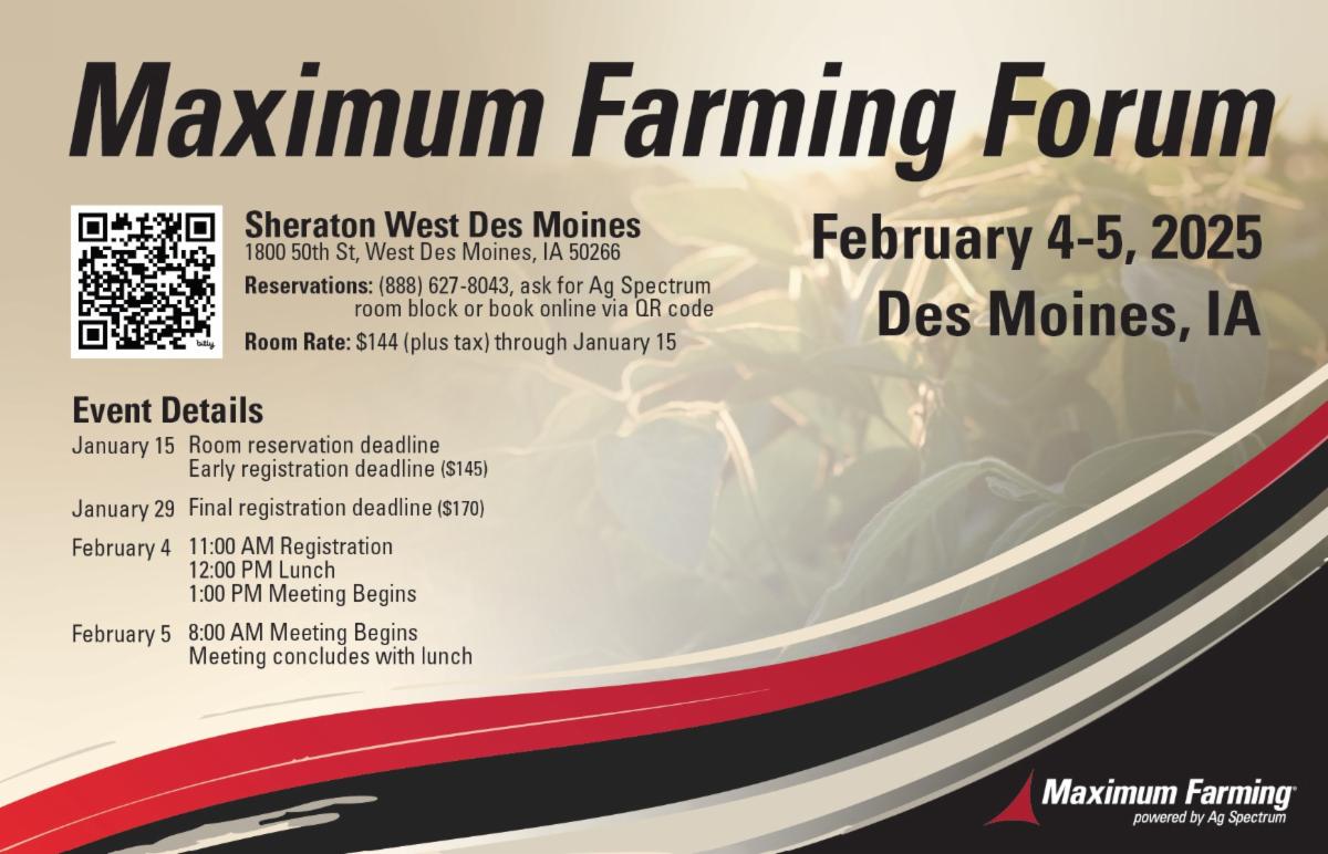 2025 Maximum Farming Forum Invitations Now Available