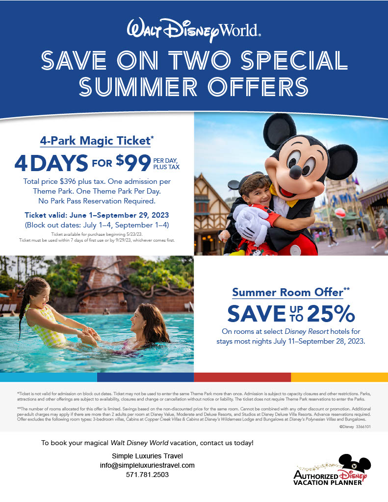 Updates and promotions from around Walt Disney World