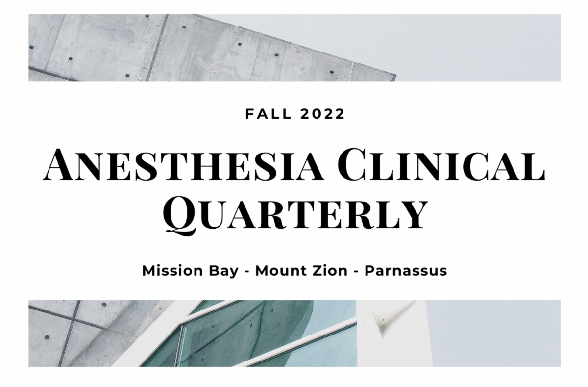 Updates From the Anesthesia Workroom