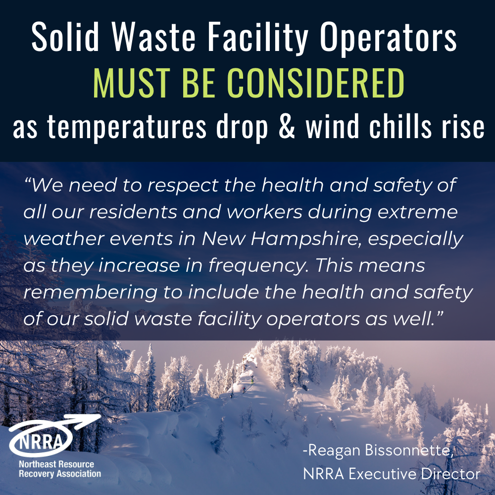 In this cold, don't forget our solid waste facility operators.