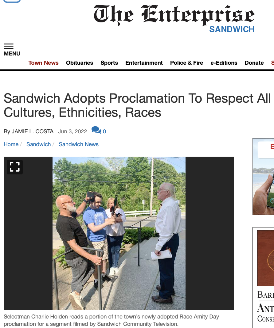 Sandwich Race Amity Day Proclamation