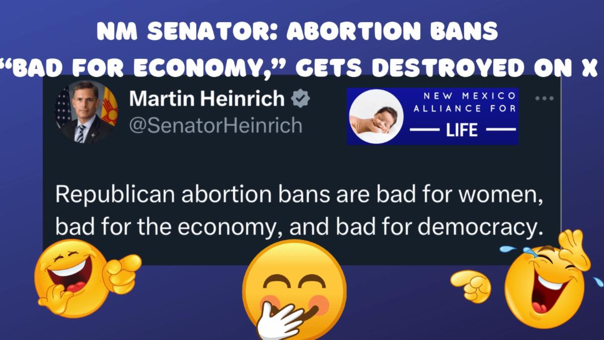 NM Senator: "Abortion Bans Bad for Economy,” Gets Destroyed on X
