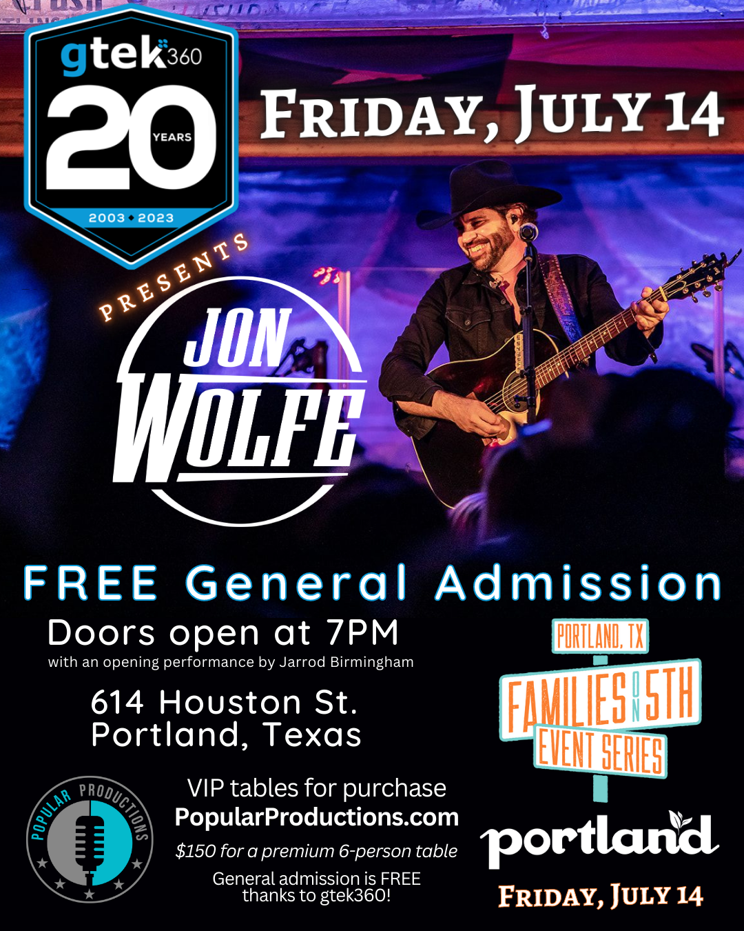 UPDATES! Parking + Jon Wolfe Concert Details
