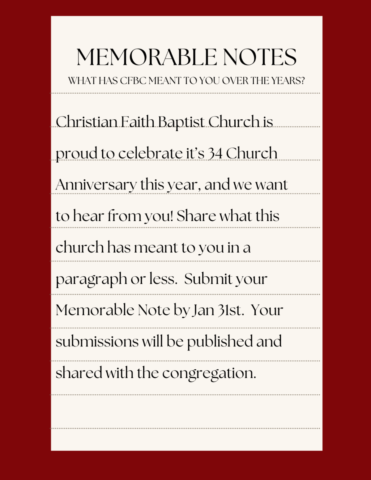 Weekly Connections & Announcements