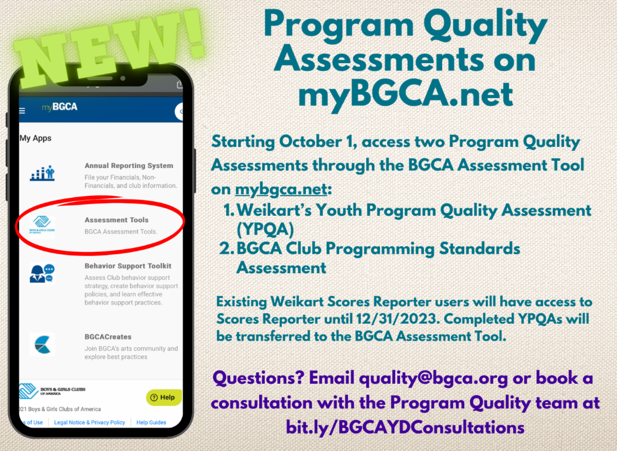 Available October 1: Program Quality Assessments on myBGCA.net