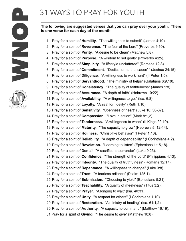 The Praying Life: How to Pray for Youth