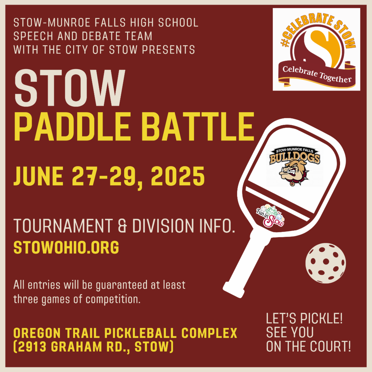 Stow Paddle Battle Pickleball Tournament