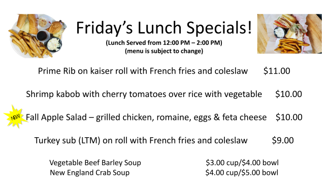 Friday's Lunch Specials