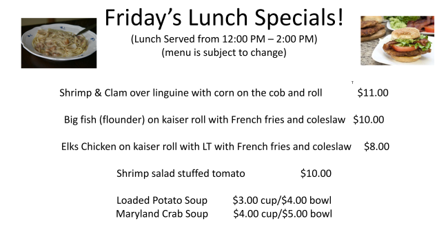 Friday's Lunch Specials