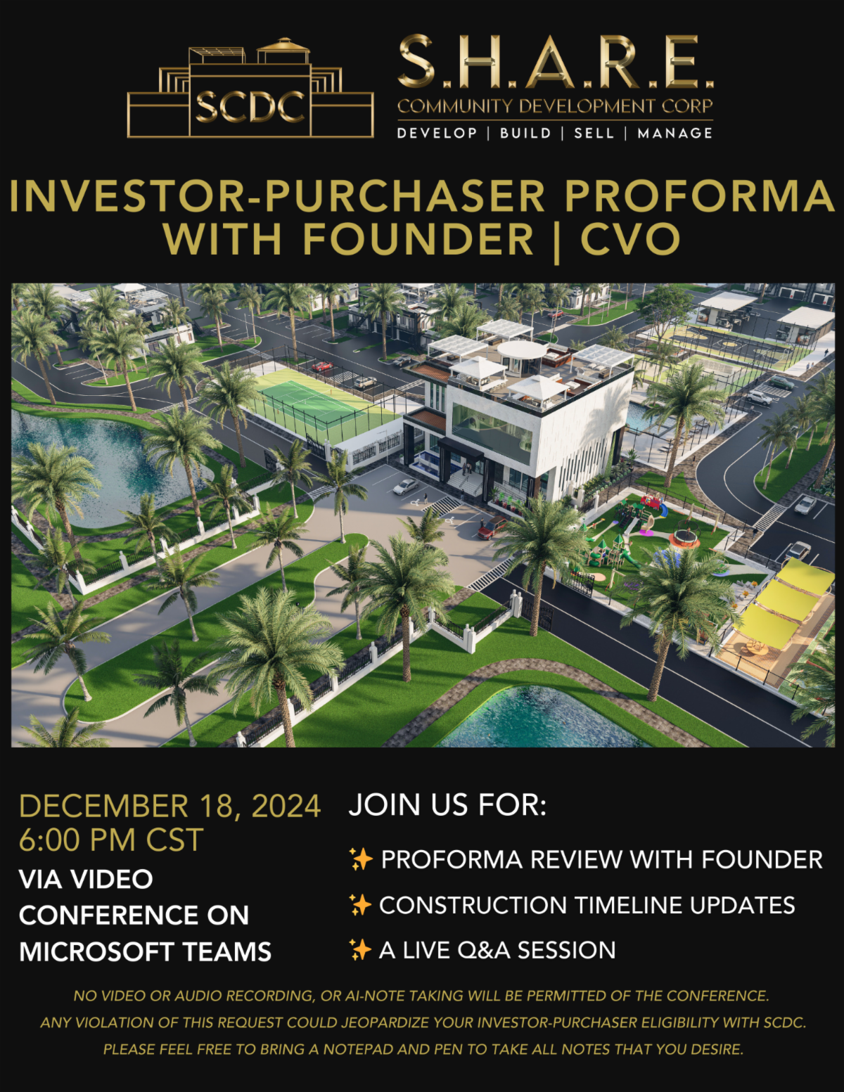 Special Opportunity for You: You're Invited! SCDC Investor-Purchaser ...