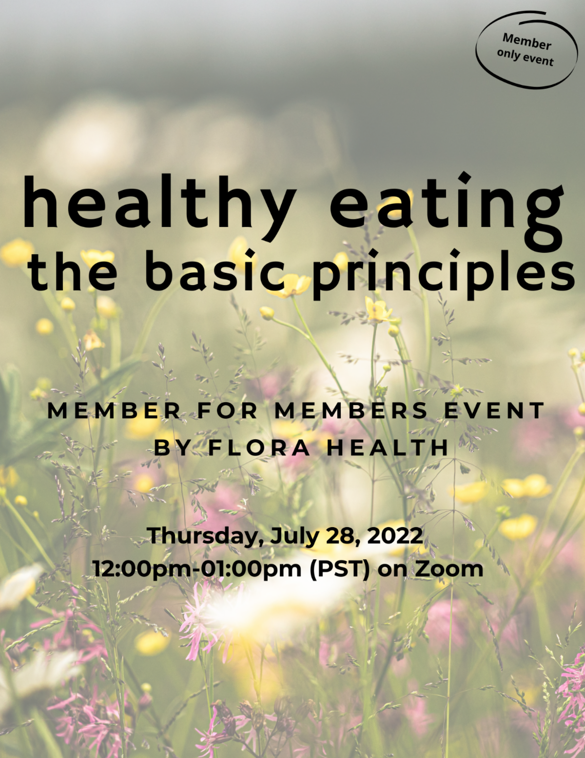 Personal Invitation: July 28, 12:00pm - the basic principles of healthy ...