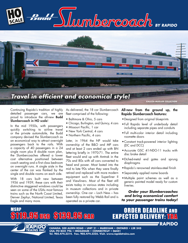 Rapido News 143 - New Slumbercoach, freight car and... Bring on the Alcos!