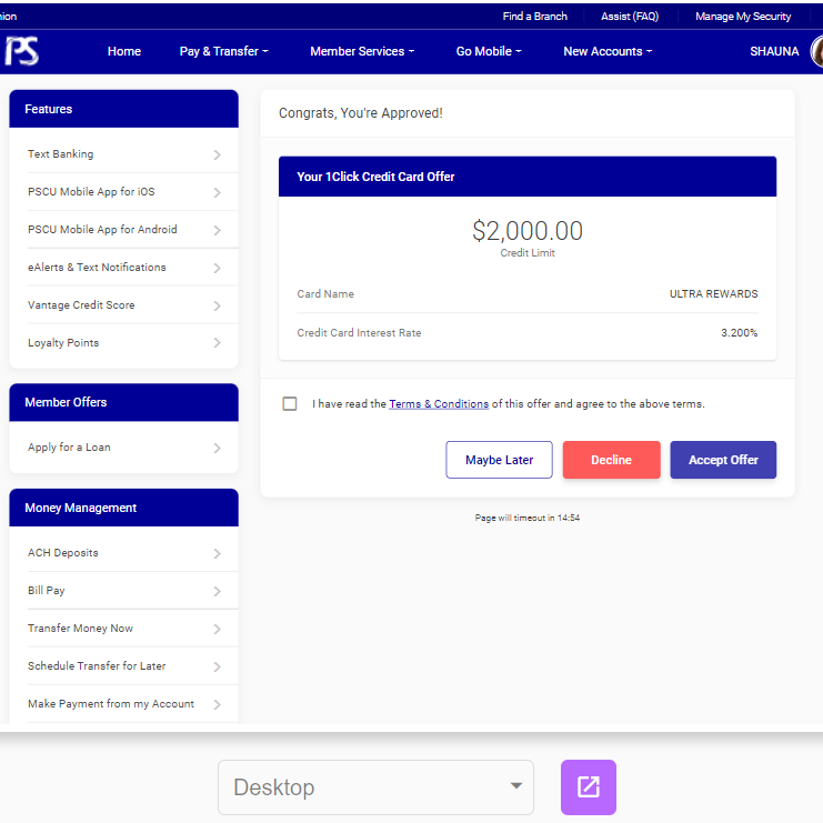 - Just in time for holiday shopping, you've been approved for a new ...