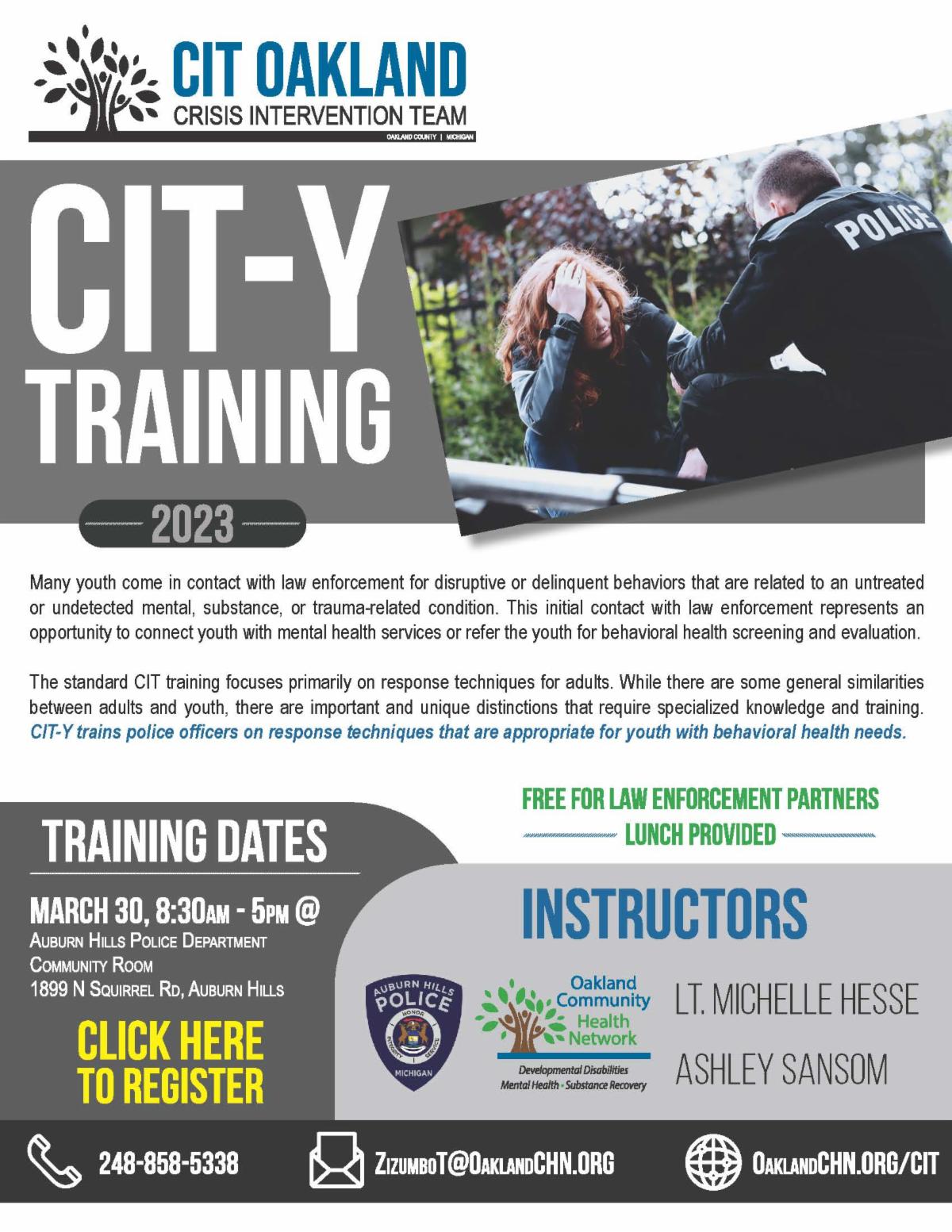 CIT Youth Training for Law Enforcement