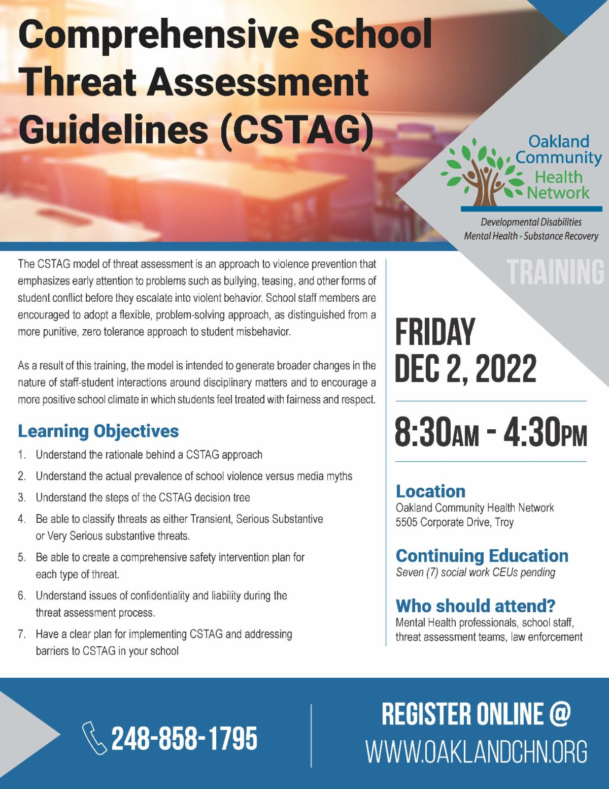 December 2022 OCHN Training Opportunities