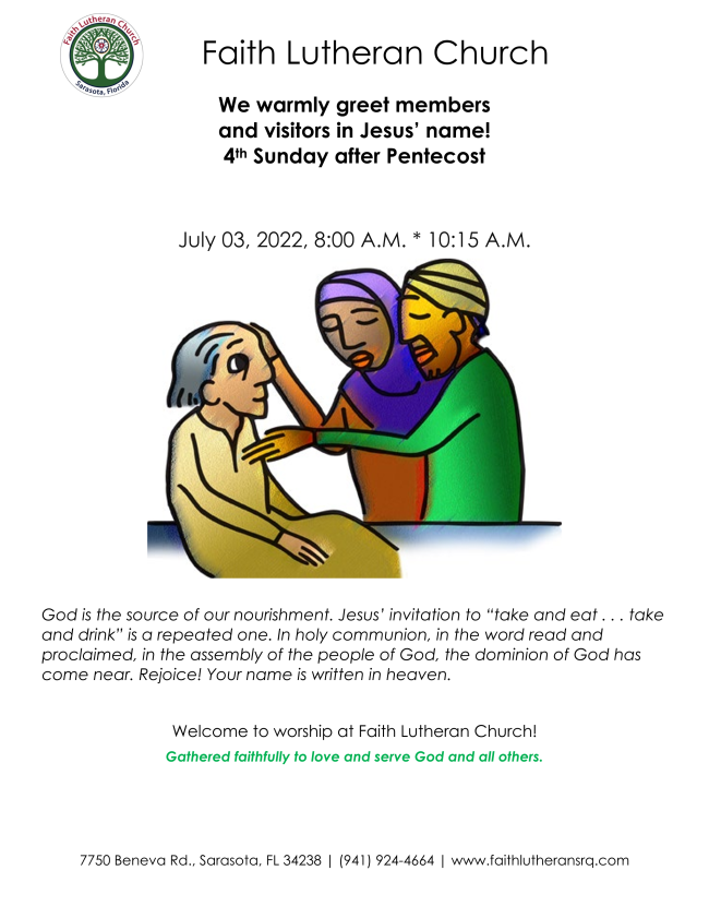 Faith Lutheran Sunday Worship Bulletin