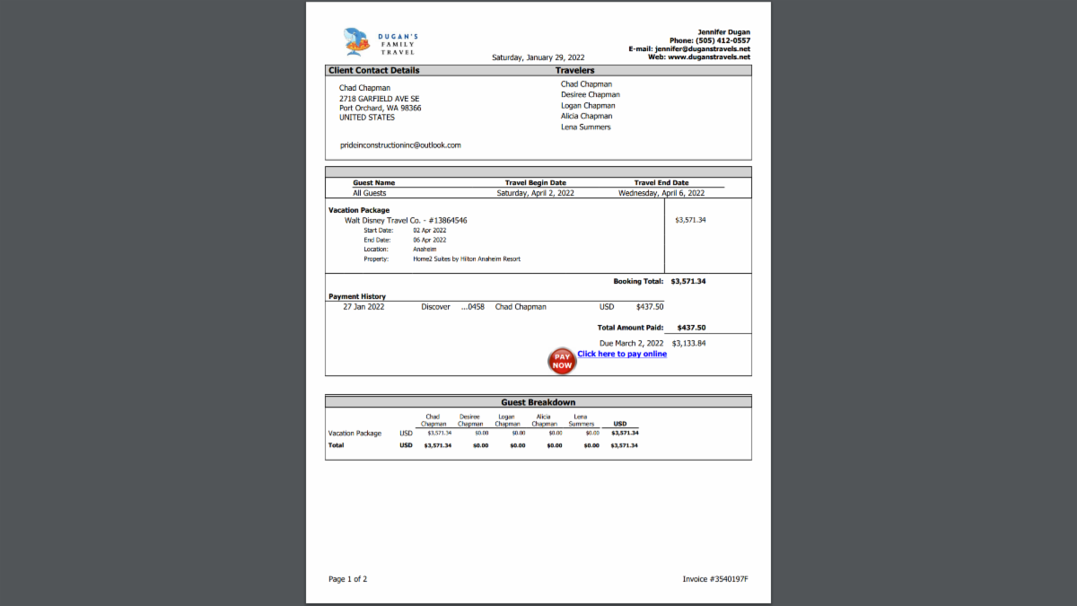 Using the Invoice Feature
