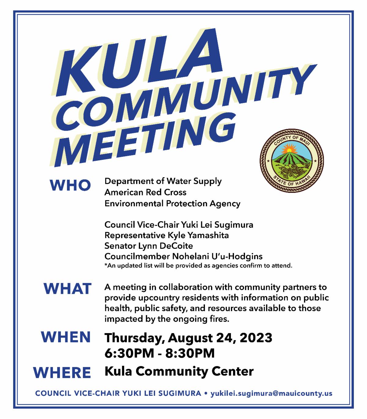 8/23: Updated Water Advisory Map, Scheduled Community Meeting, Water ...