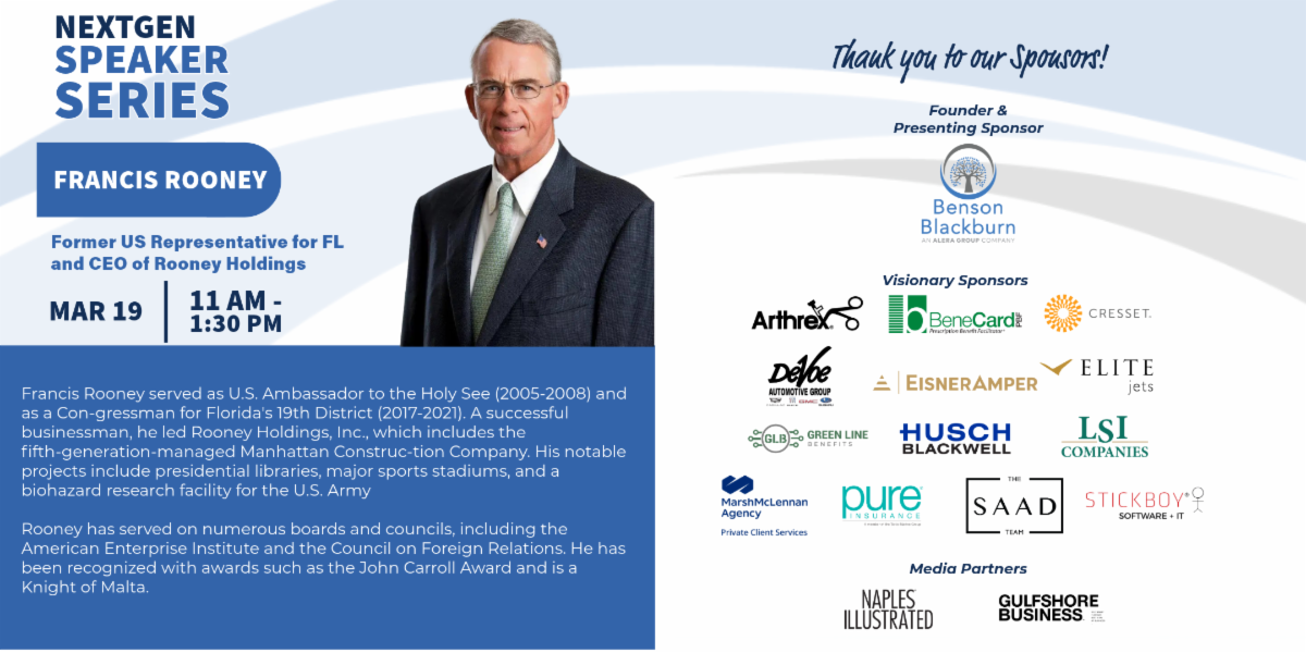 NextGen Speaker Series hosts Francis Rooney on March 19, 2025