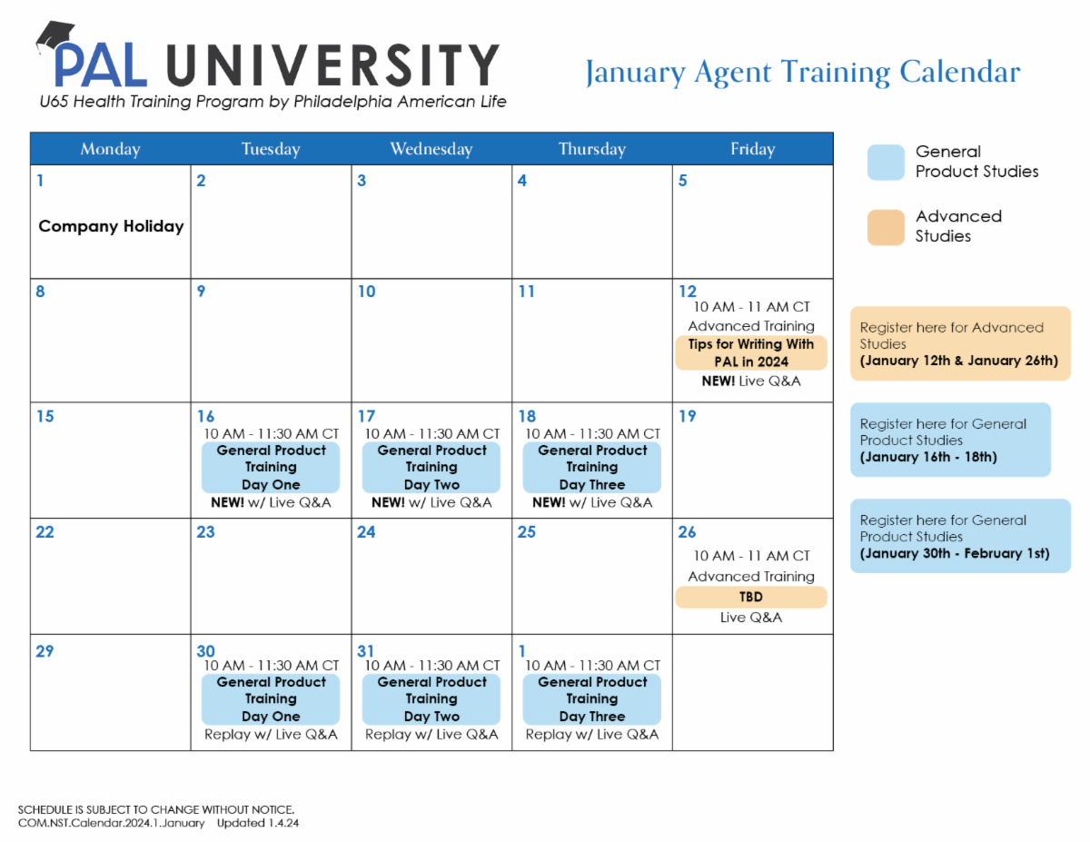 January Training Calendar Now Available 🎓