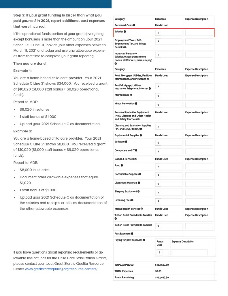 New! Reporting Resource for the Stabilization Grant!