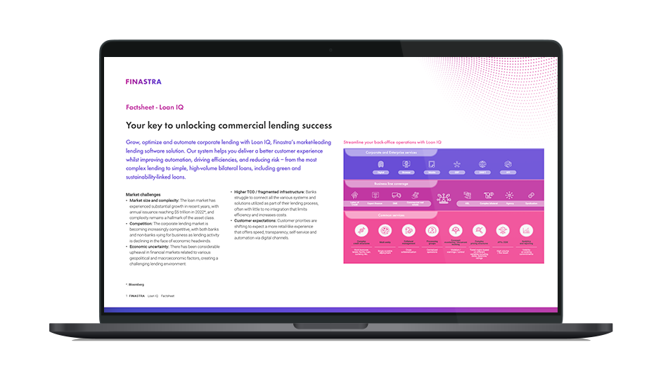 Loan IQ Fact Sheet – Unlocking the Future of Corporate Lending