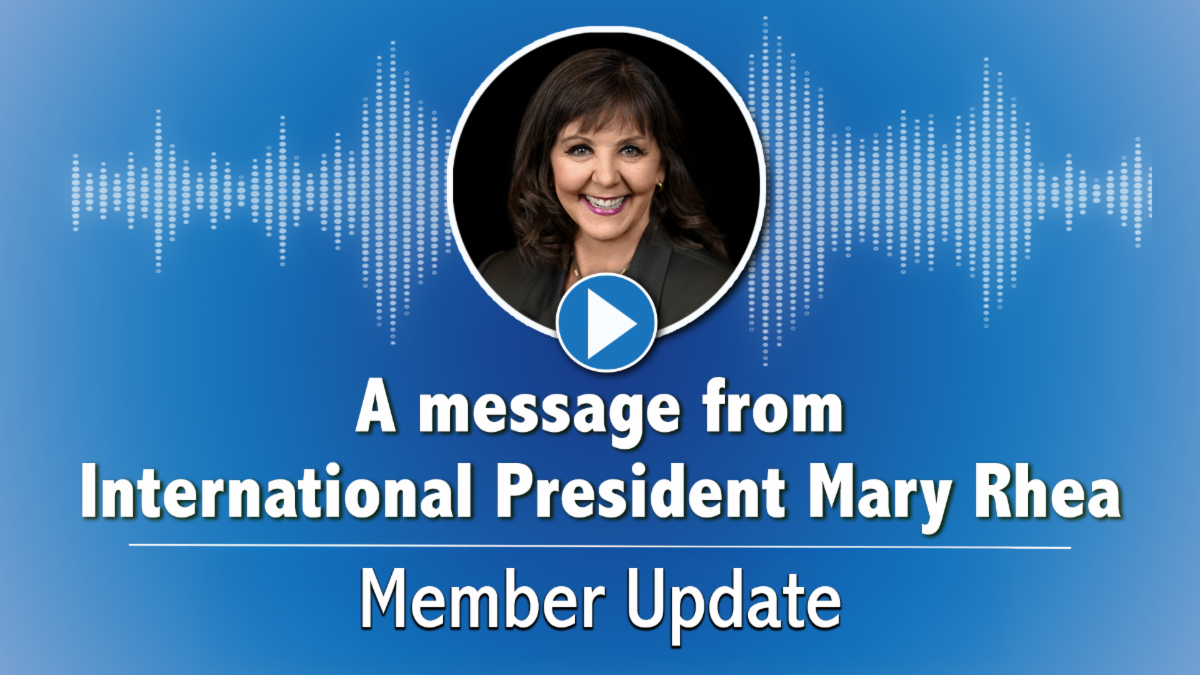 An update from International President Mary Rhea