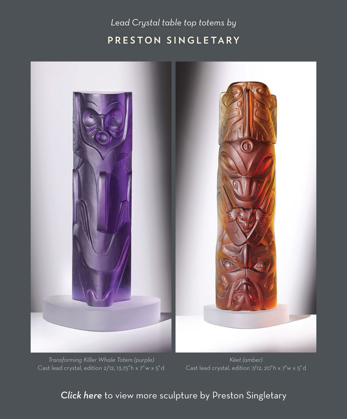 Lead Crystal Table Top Totems by Preston Singletary