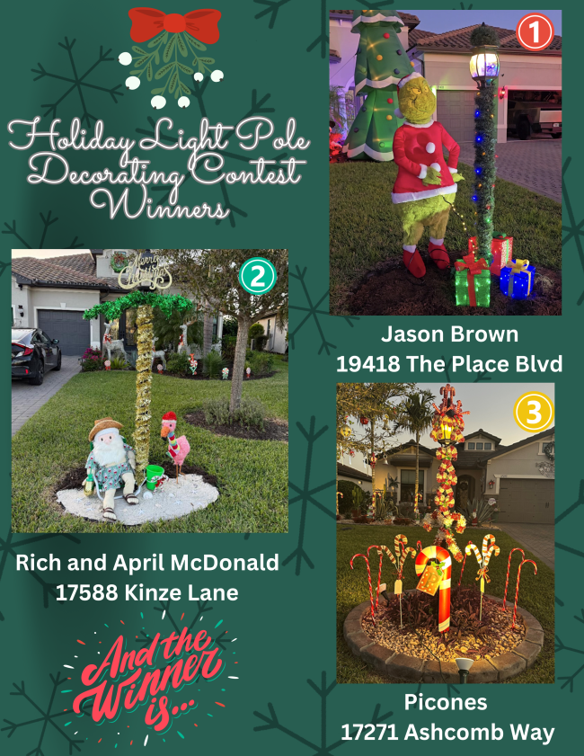 Holiday Light Pole Decorating Contest WINNERS! Thank you to everyone ...